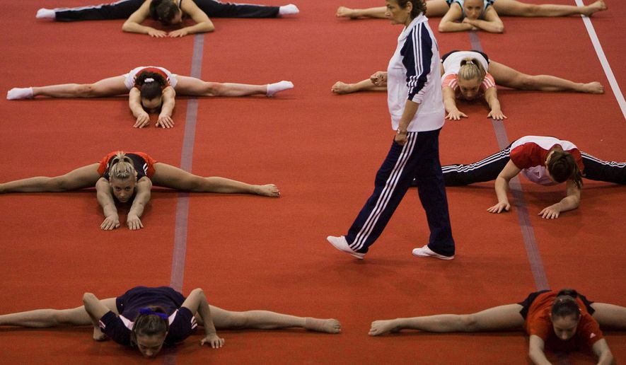 In This May 7 2008 Photo Martha Karolyi Watches As Gymnasts Stretch